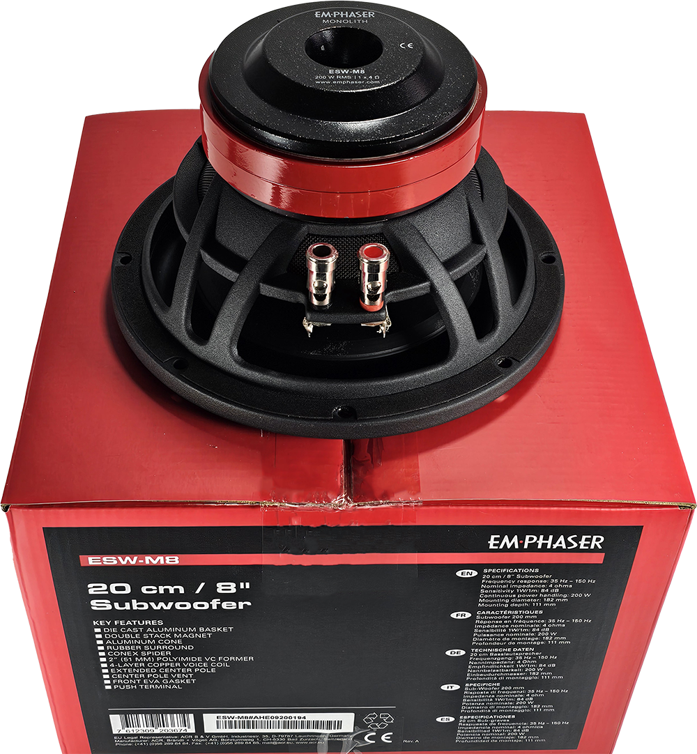 Emphaser ESW-M8 Subwoofer 20cm klasa High-End 200W Hornhagen Car Audio